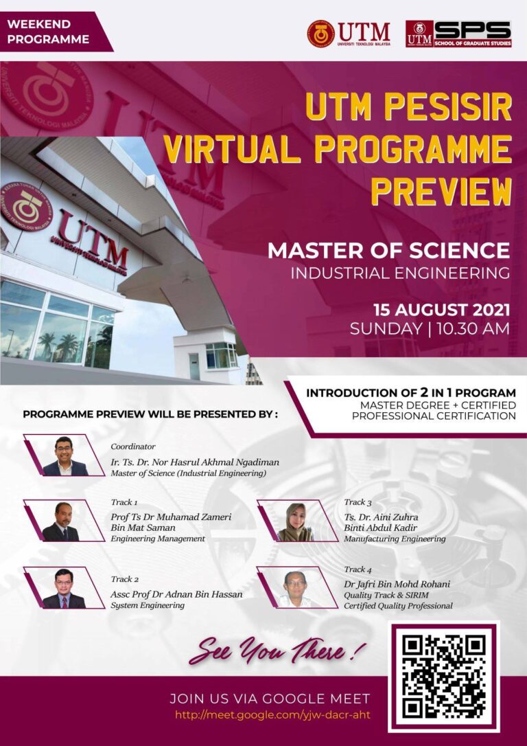UTM PESISIR VIRTUAL PROGRAMME PREVIEW | School of Graduate Studies (SPS)